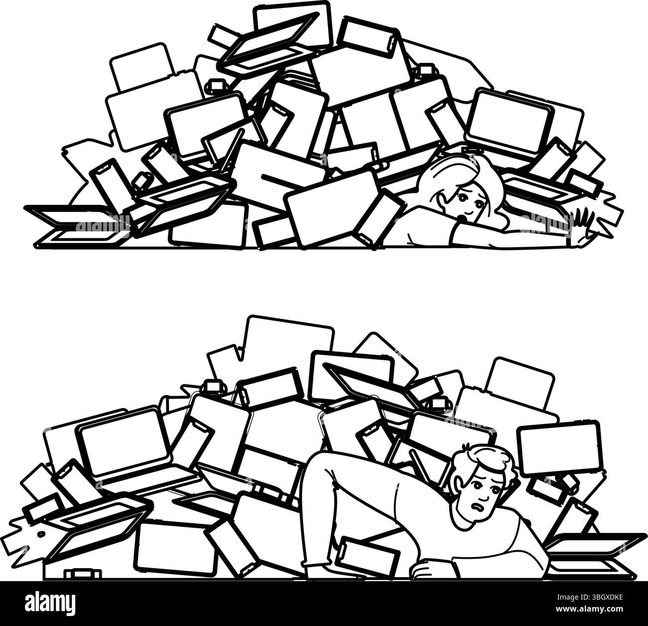 fatigue stress technology overload vector Stock Vector Image & Art - Alamy