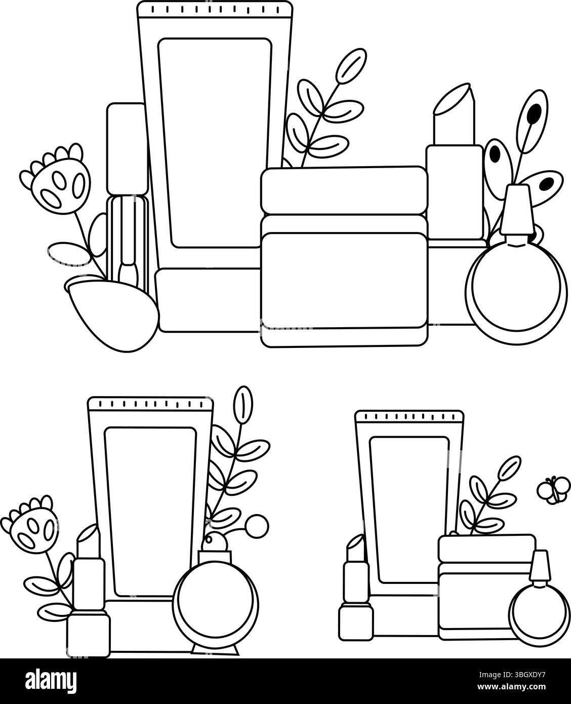 Top view sunscreen products Stock Vector Images - Alamy