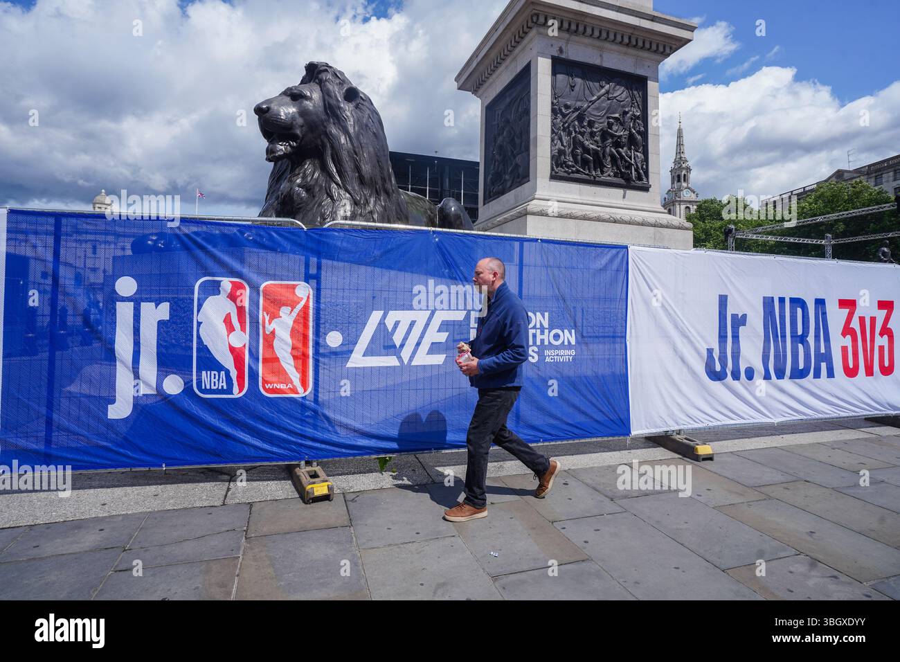 Trafalgar Square London, UK. 6 June 2025 . The first junior NBA 3v3 ...
