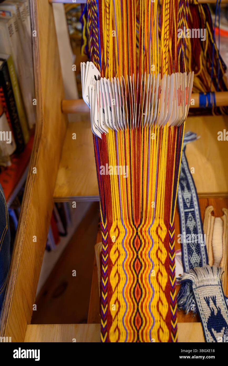 Traditional wool weaving loom Photographed at Yodfat, Galilee, Israel ...