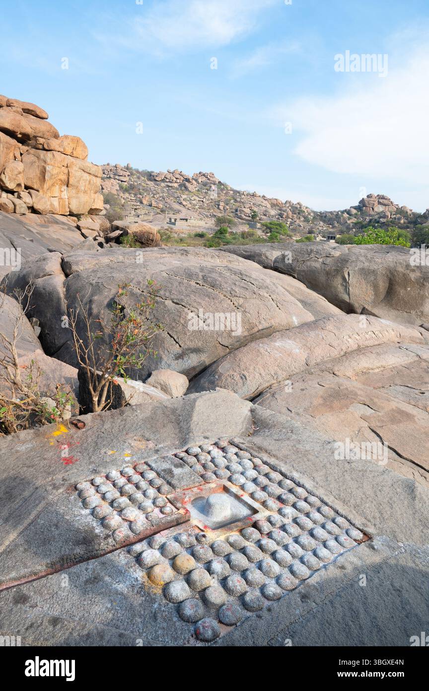 Religious Place To Worship Hindu Gods In The Boulders Of Hampi, Ritual ...