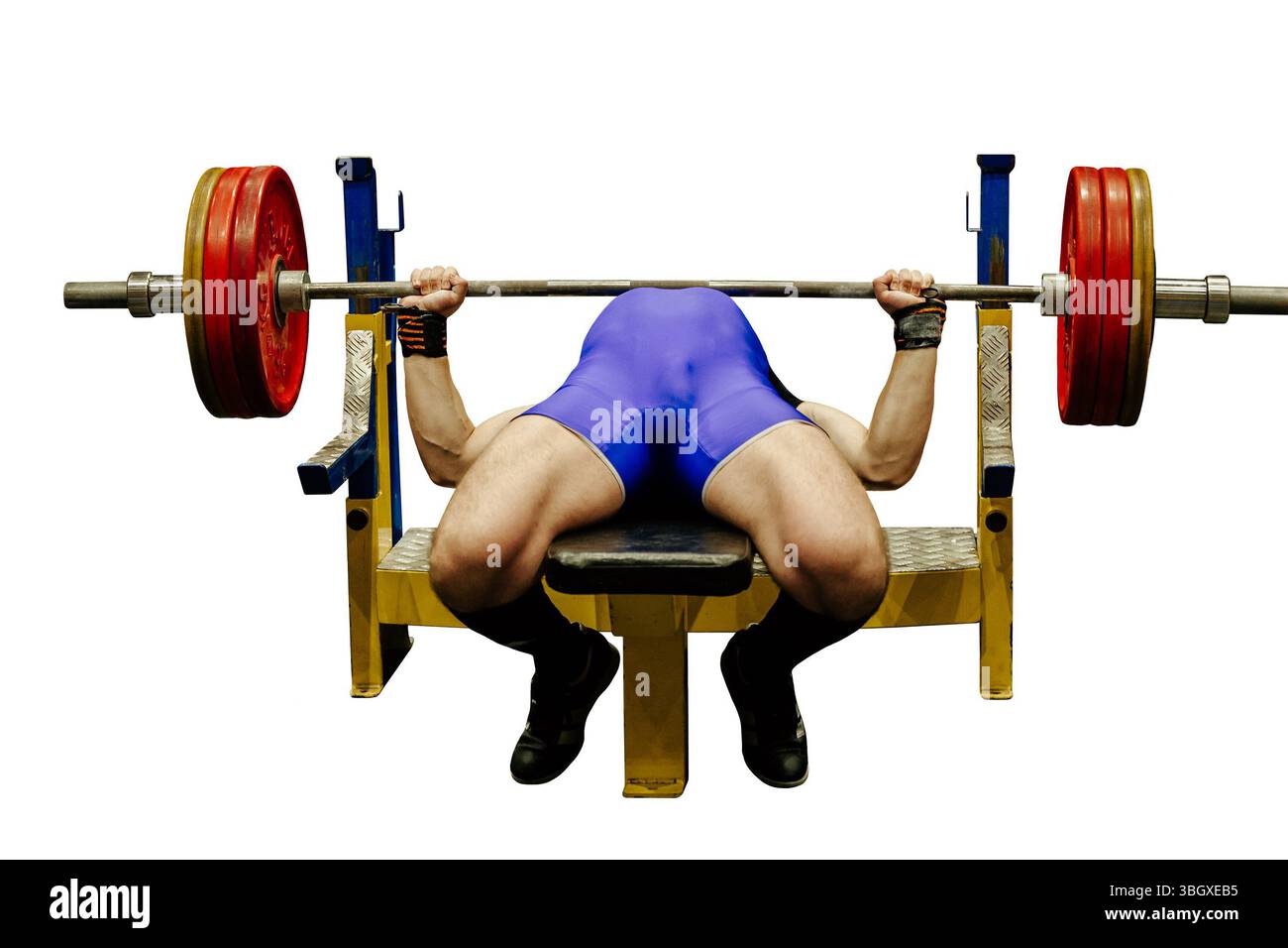 athlete bench press powerlifting competition isolated on white ...