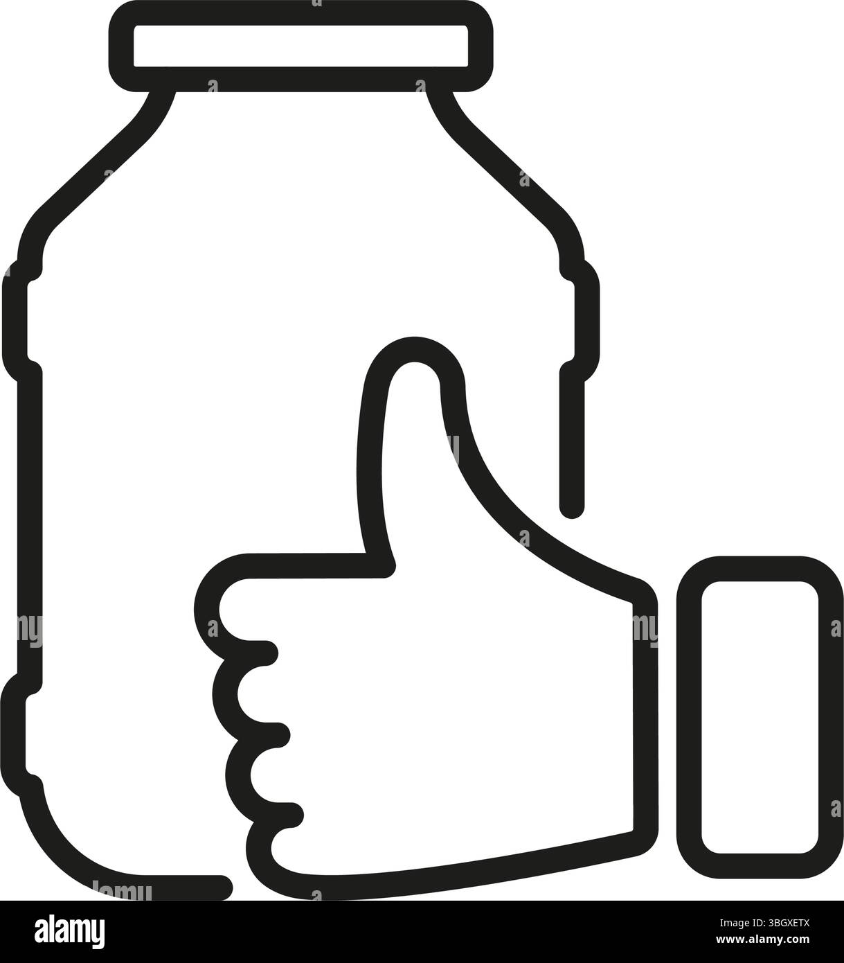 Jar With Thumbs Up Line Icon. Quality Assurance, Product Approval, And ...