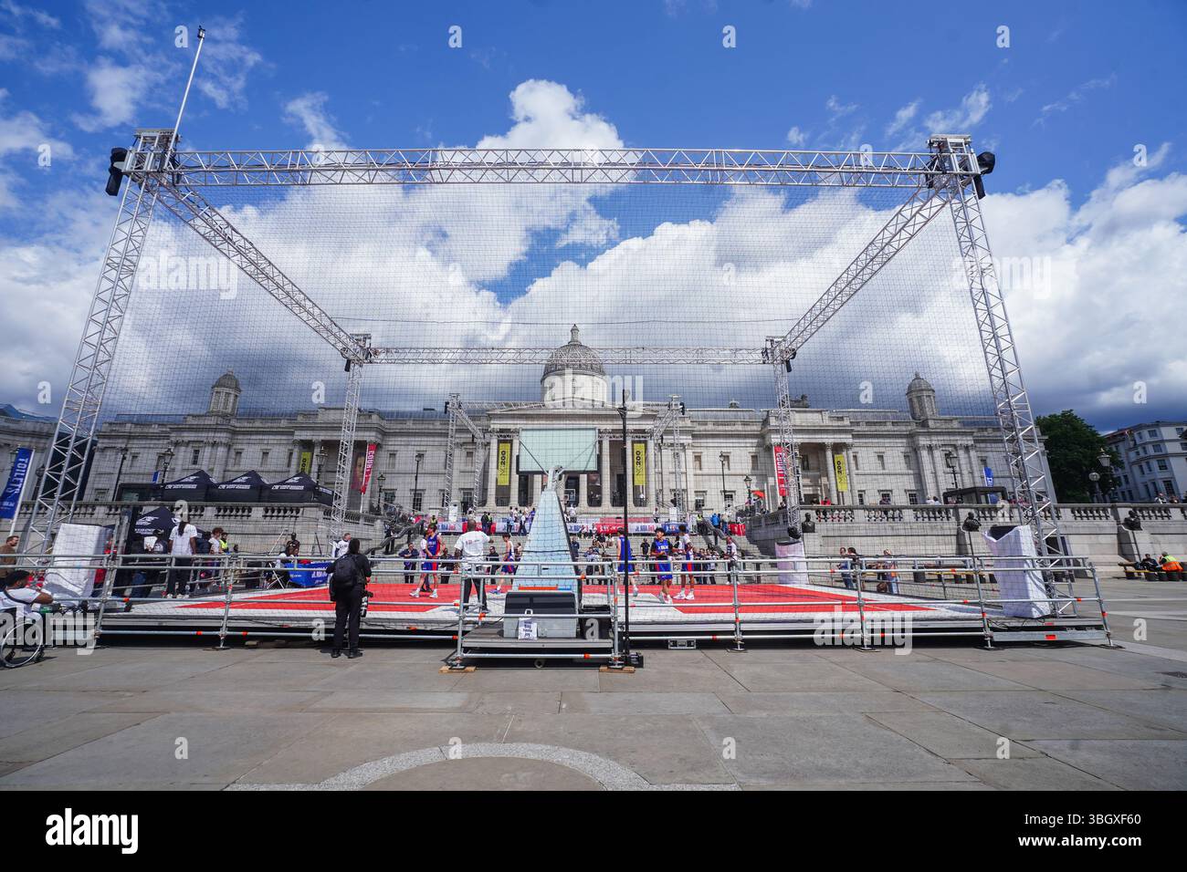 Trafalgar Square London, UK. 6 June 2025 . The first junior NBA 3v3 ...