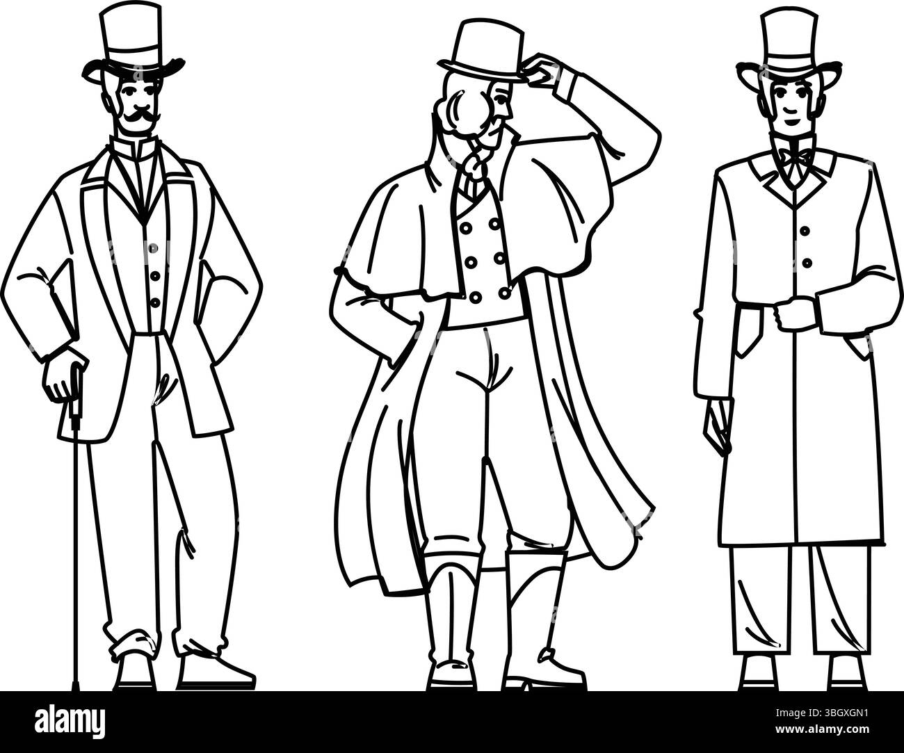 Victorian man suit cartoon hi-res stock photography and images - Alamy
