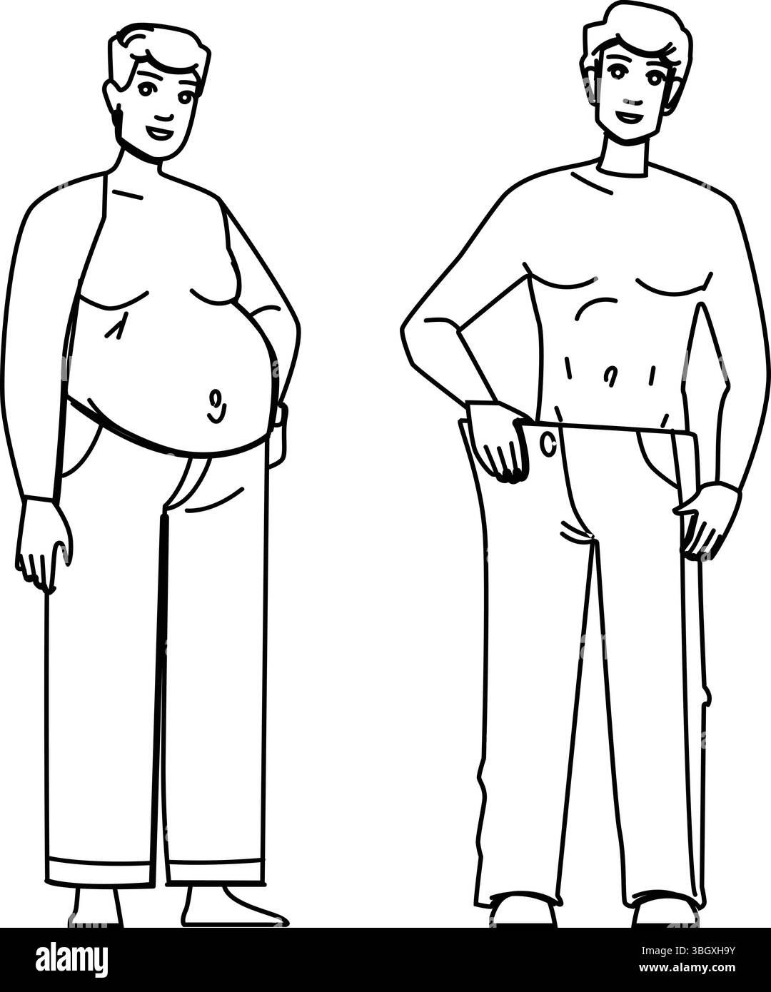 body weight loss man vector Stock Vector Image & Art - Alamy