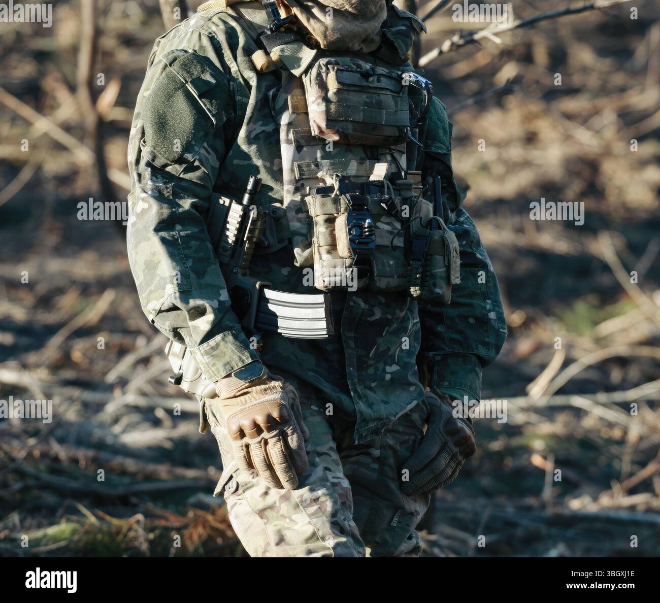 Airsoft player wearing full military gear hi-res stock photography and ...