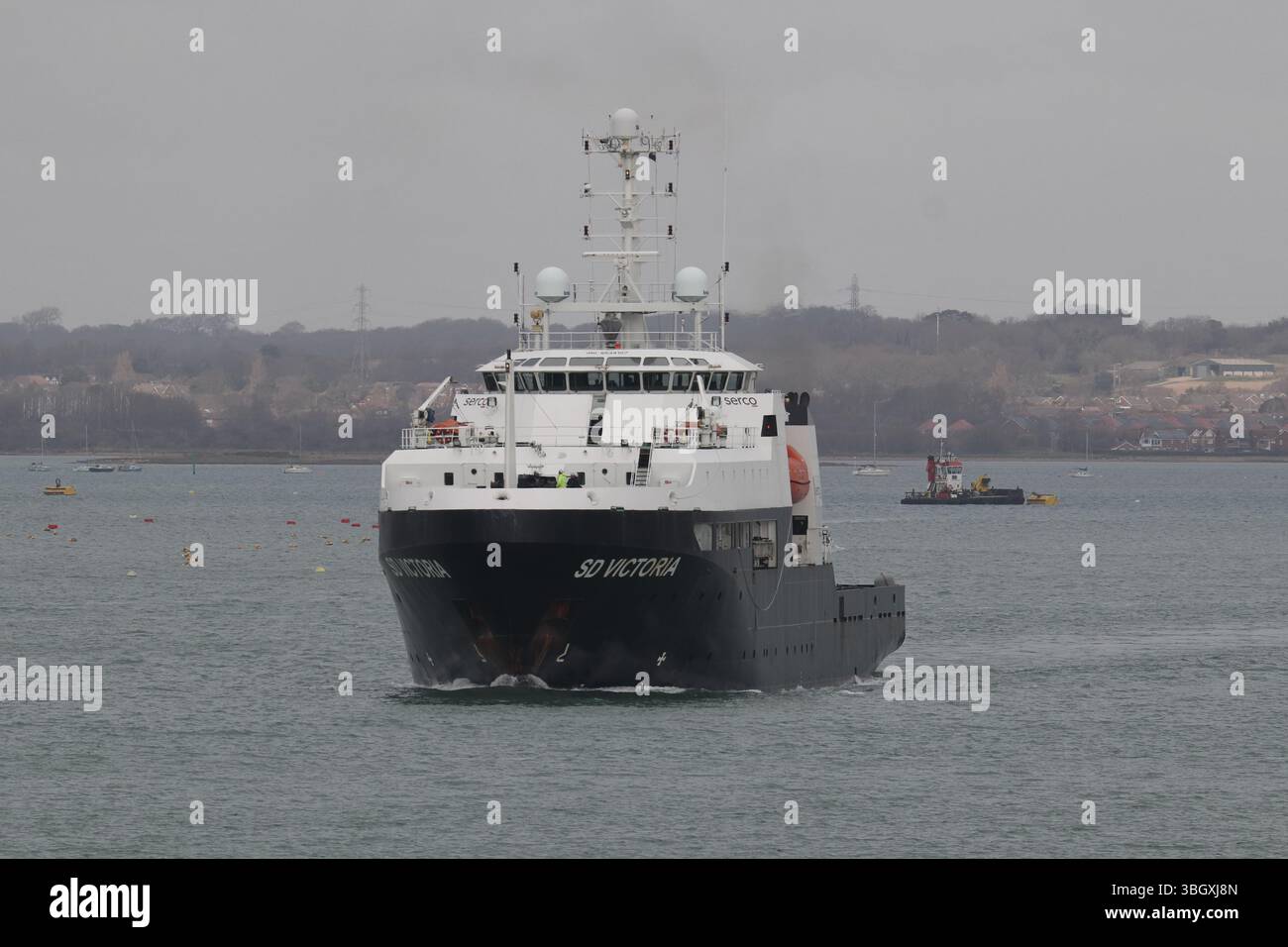 The Serco Marine offshore support vessel SD VICTORIA departs from the ...