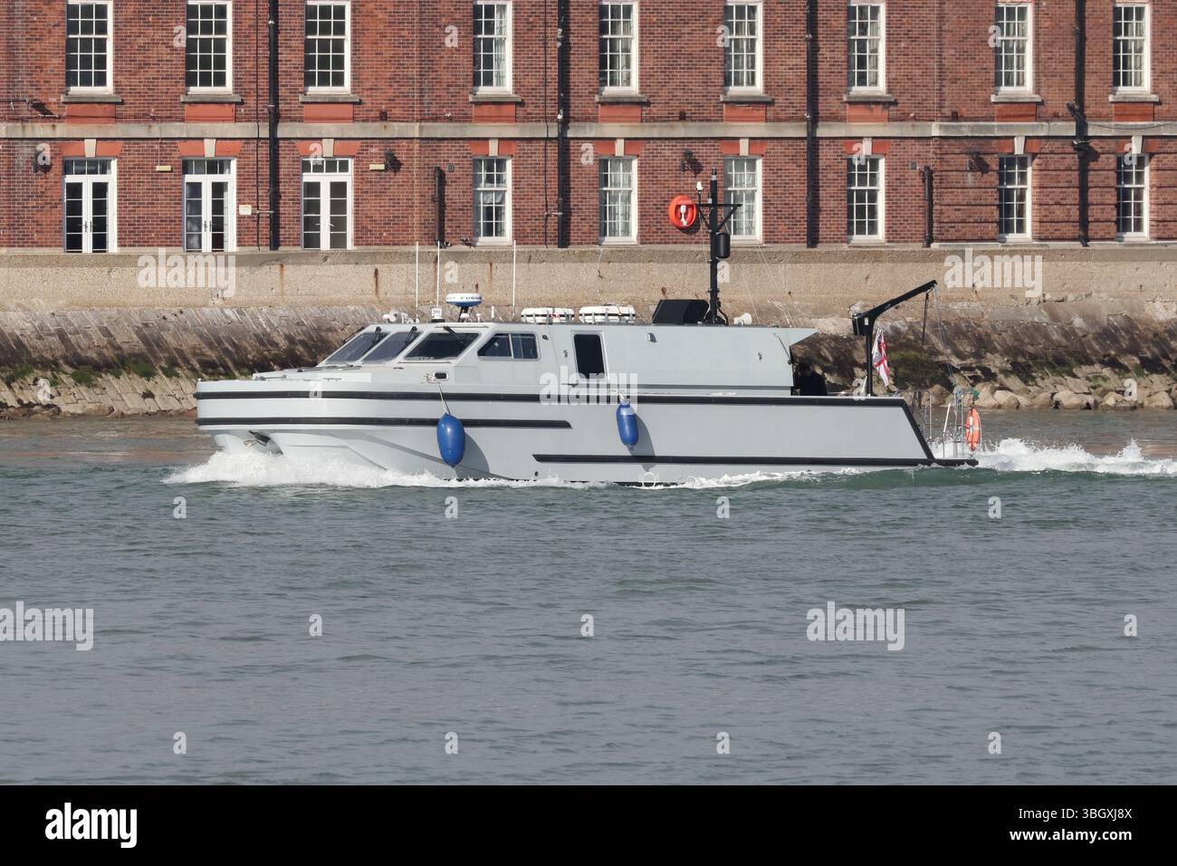 The dive support boat DSB01 at the harbour mouth Stock Photo - Alamy