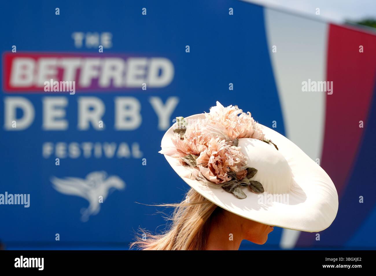 A racegoer during Ladies Day of the Betfred Derby Festival at Epsom ...