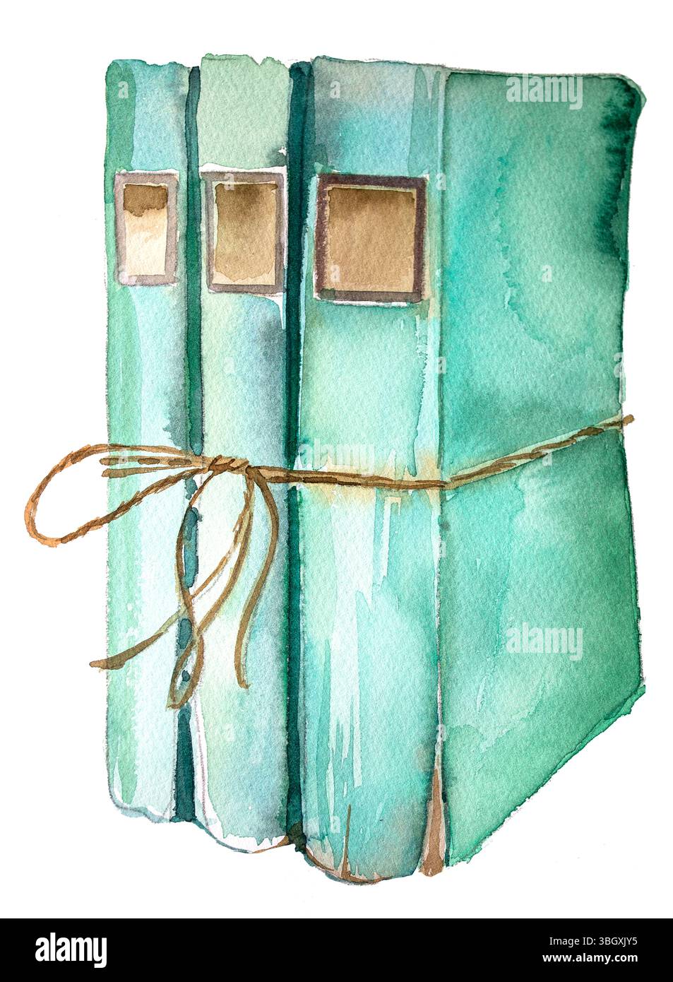 Vintage books stacks and open books. Watercolor hand painted school ...