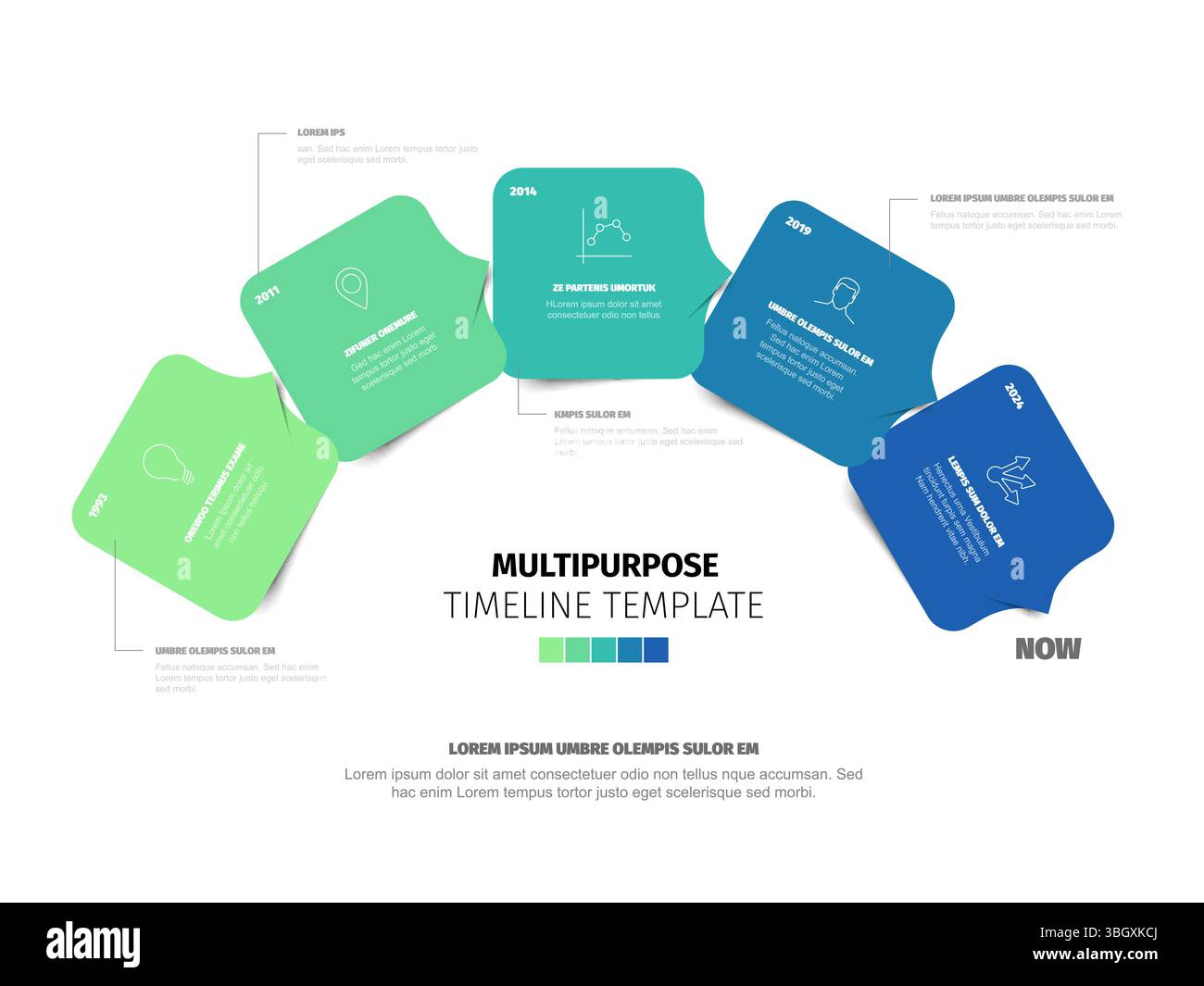 Modern multipurpose timeline template design for presentations. This ...