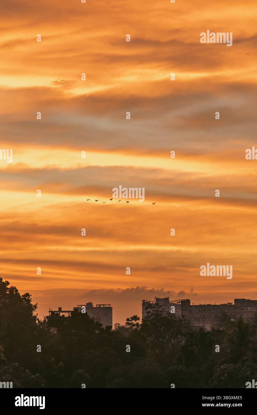 Fiery evening sky casts vibrant hi-res stock photography and images - Alamy