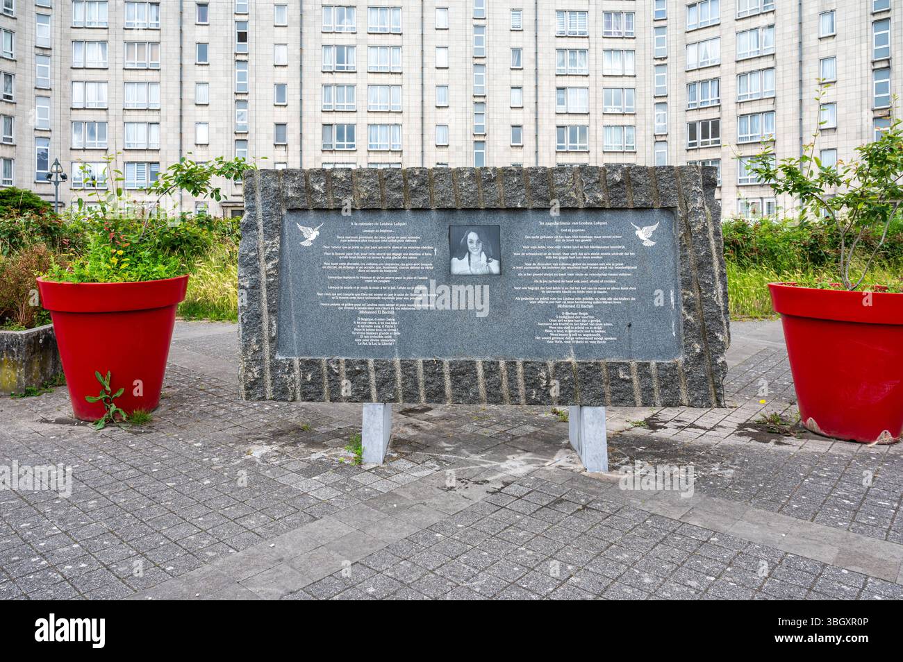 Loubna Lafquiri memorial stone, victim of the terrorist attacks in the ...