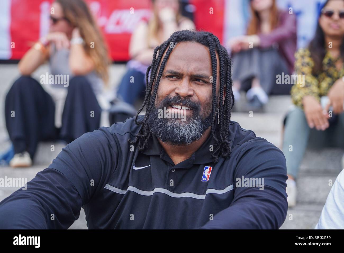 Trafalgar Square London, UK. 6 June 2025 . Former NBA star Ronny Turiaf ...