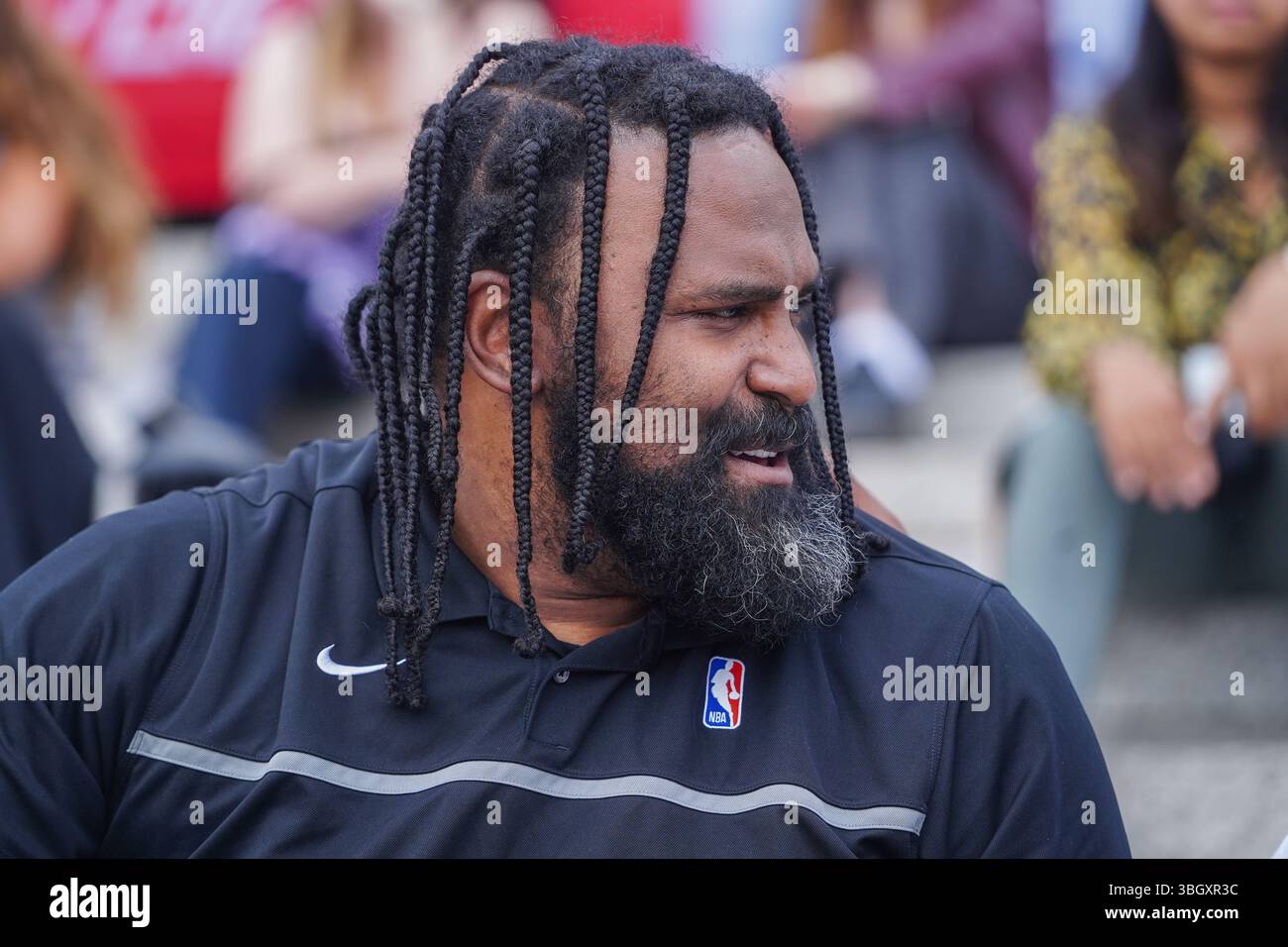 Trafalgar Square London, UK. 6 June 2025 . Former NBA star Ronny Turiaf ...