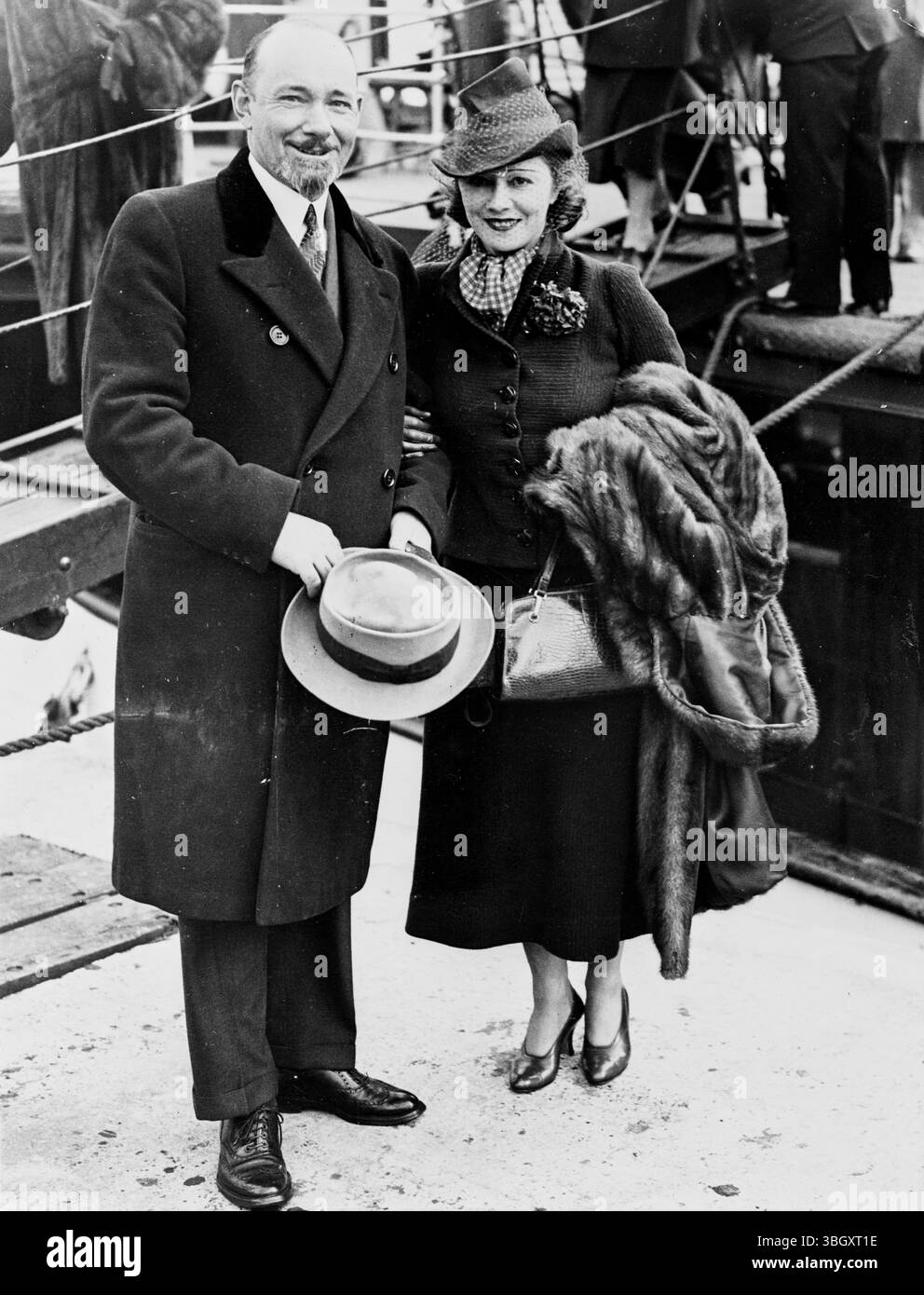 Sir Hubert Wilkins - polar explorer arriving at Southampton with his ...