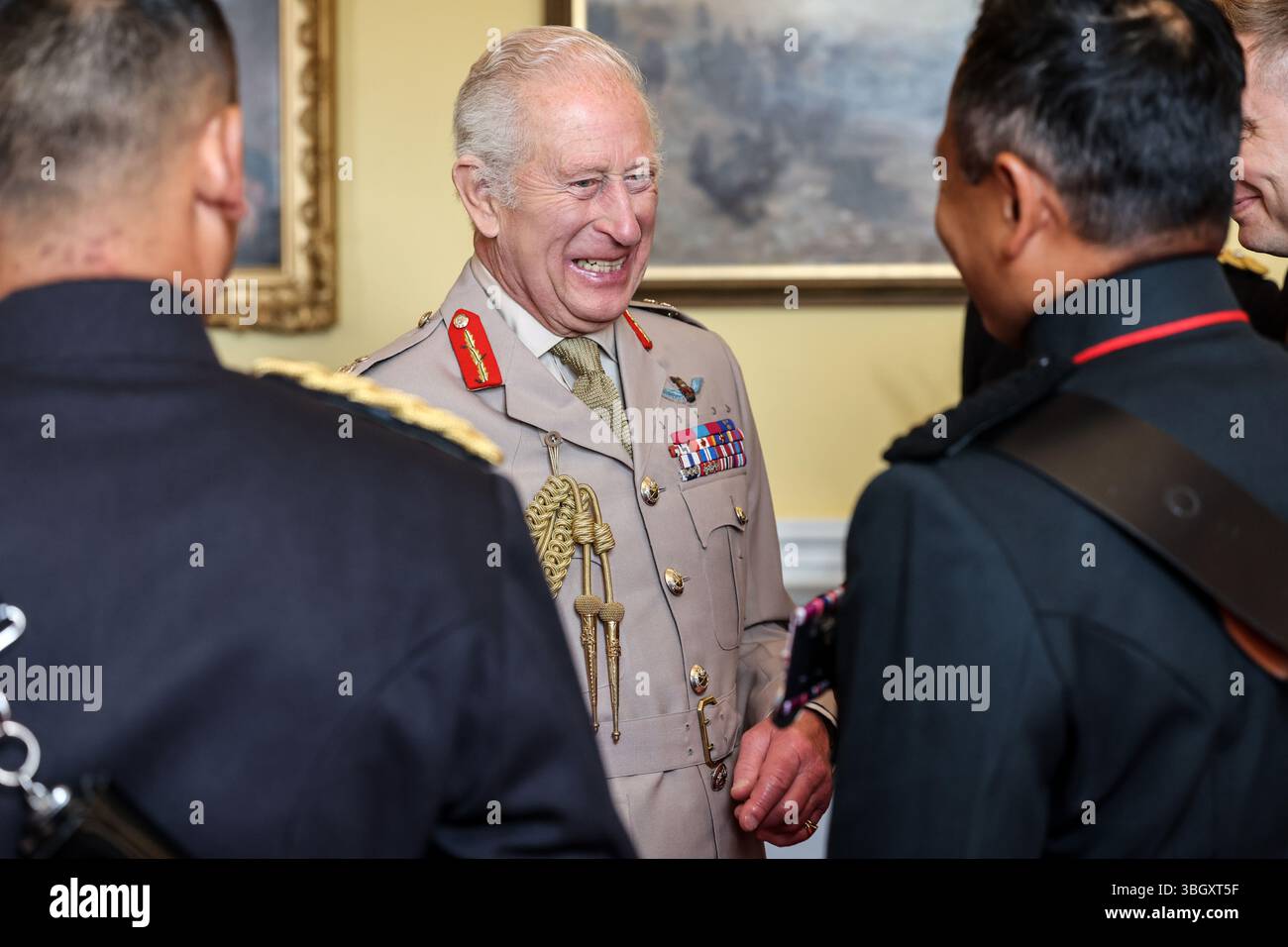 King Charles III during his visit to the Royal Regiment of Artillery at ...