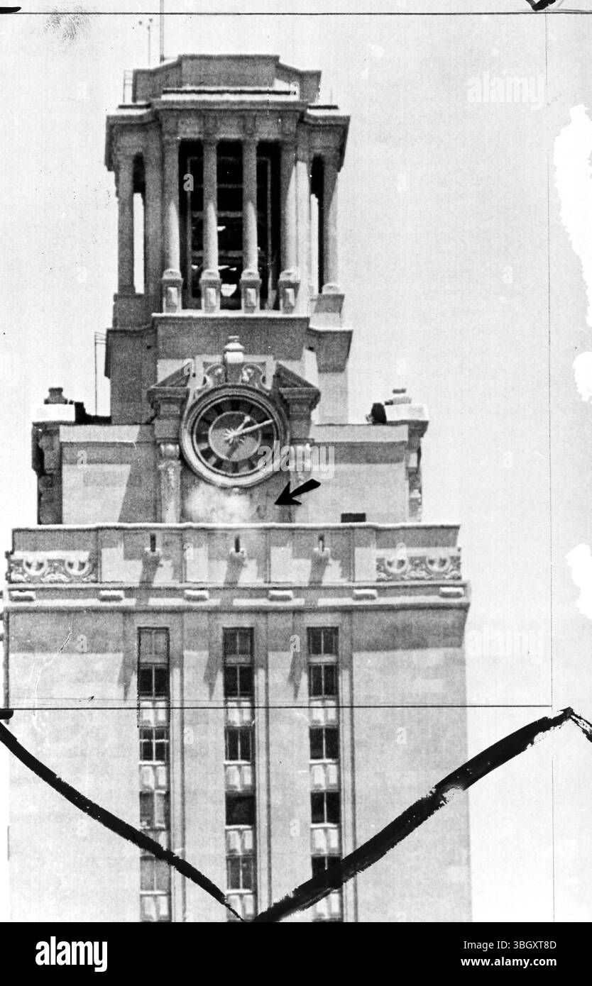 Police bullets kick up dust around the clock on the University of Texas ...