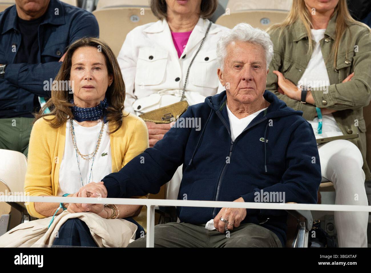 Dustin Hoffman and his wife Lisa Hoffman attend the Roland Garros 2025 ...