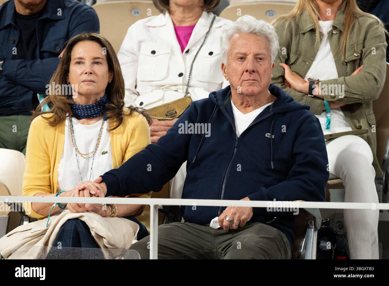 Dustin Hoffman and his wife Lisa Hoffman attend the Roland Garros 2025 ...