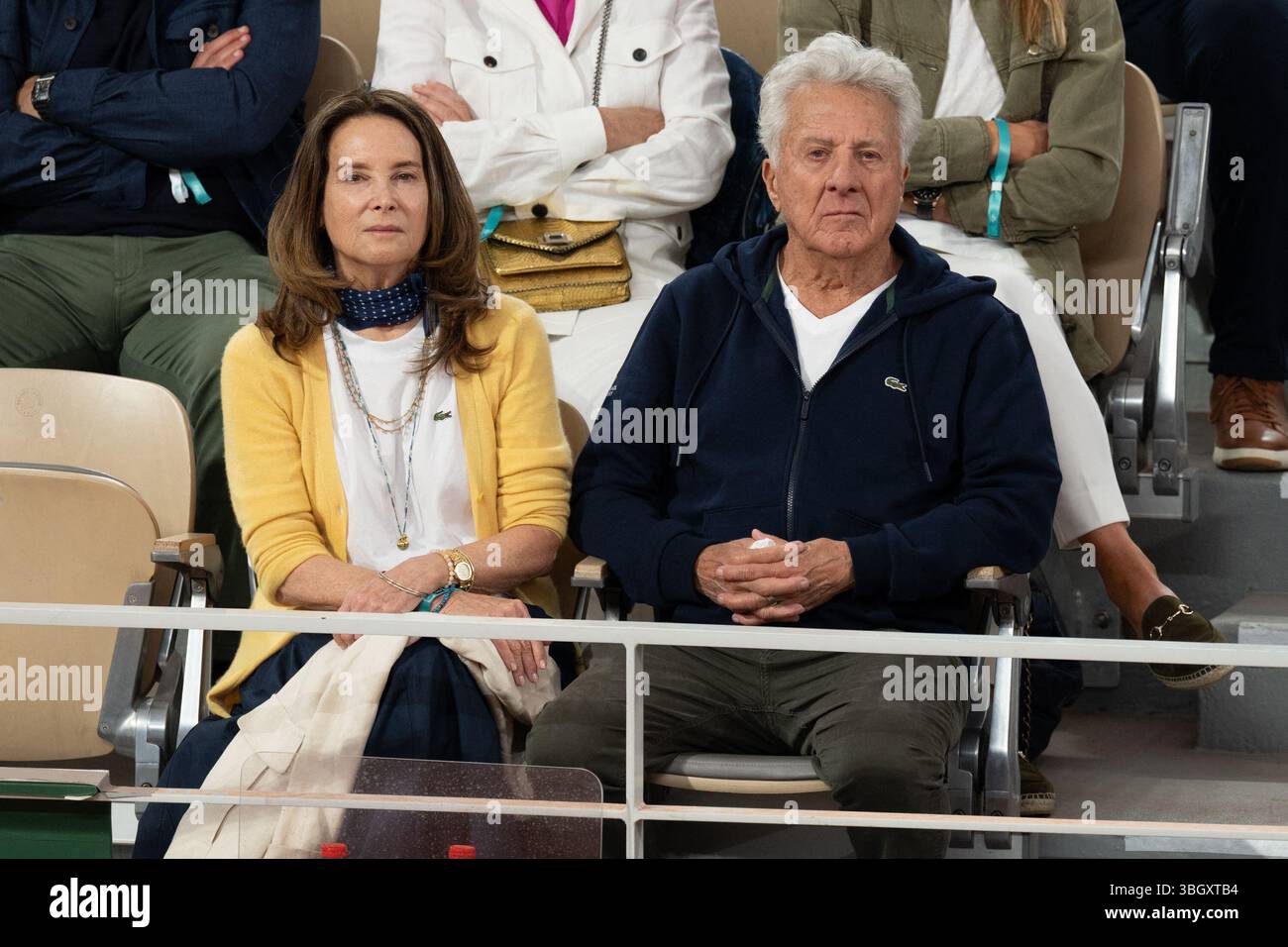 Dustin Hoffman and his wife Lisa Hoffman attend the Roland Garros 2025 ...