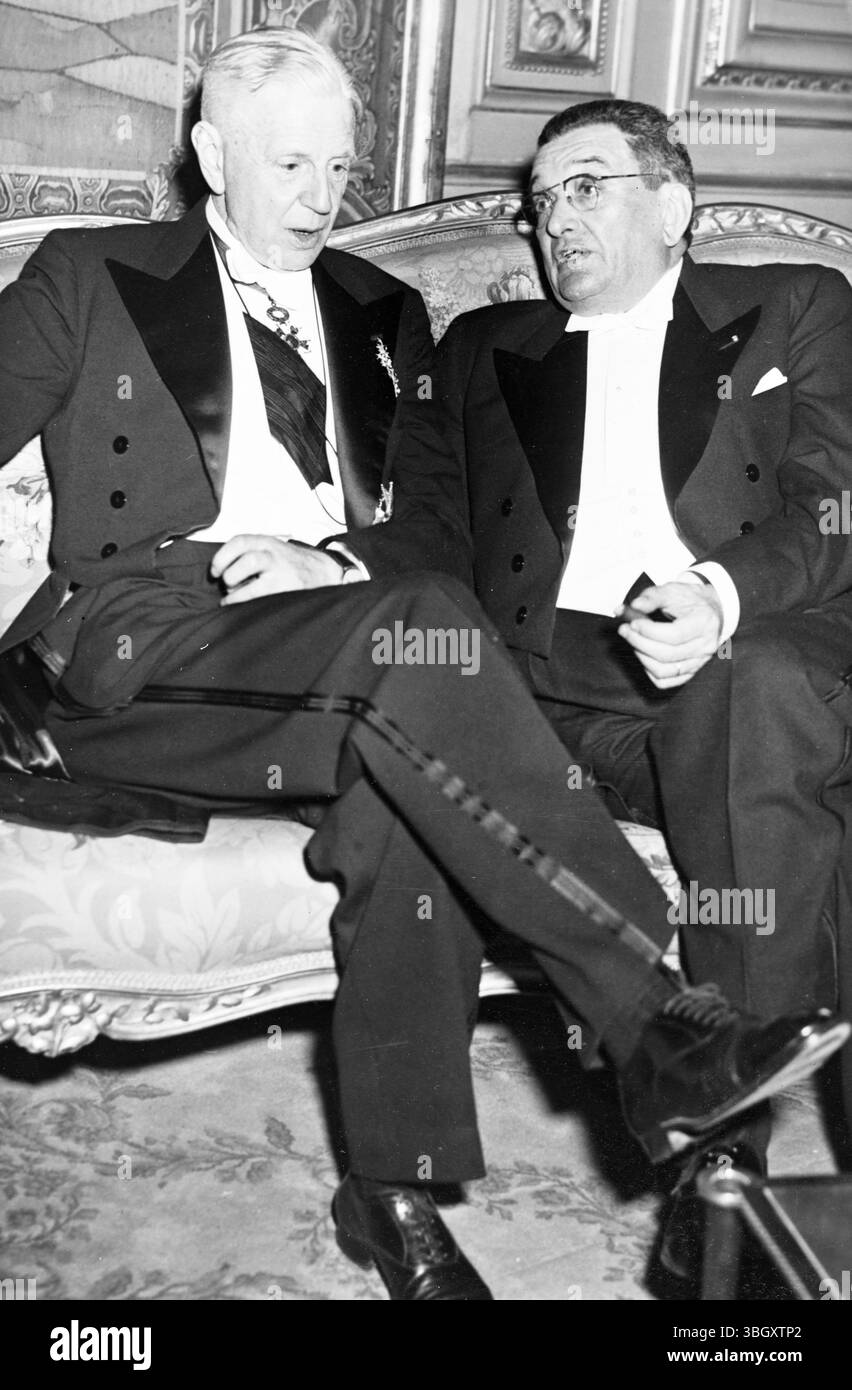 Premier Joseph Laniel and Ambassador Karl Weissmann [caption in French ...