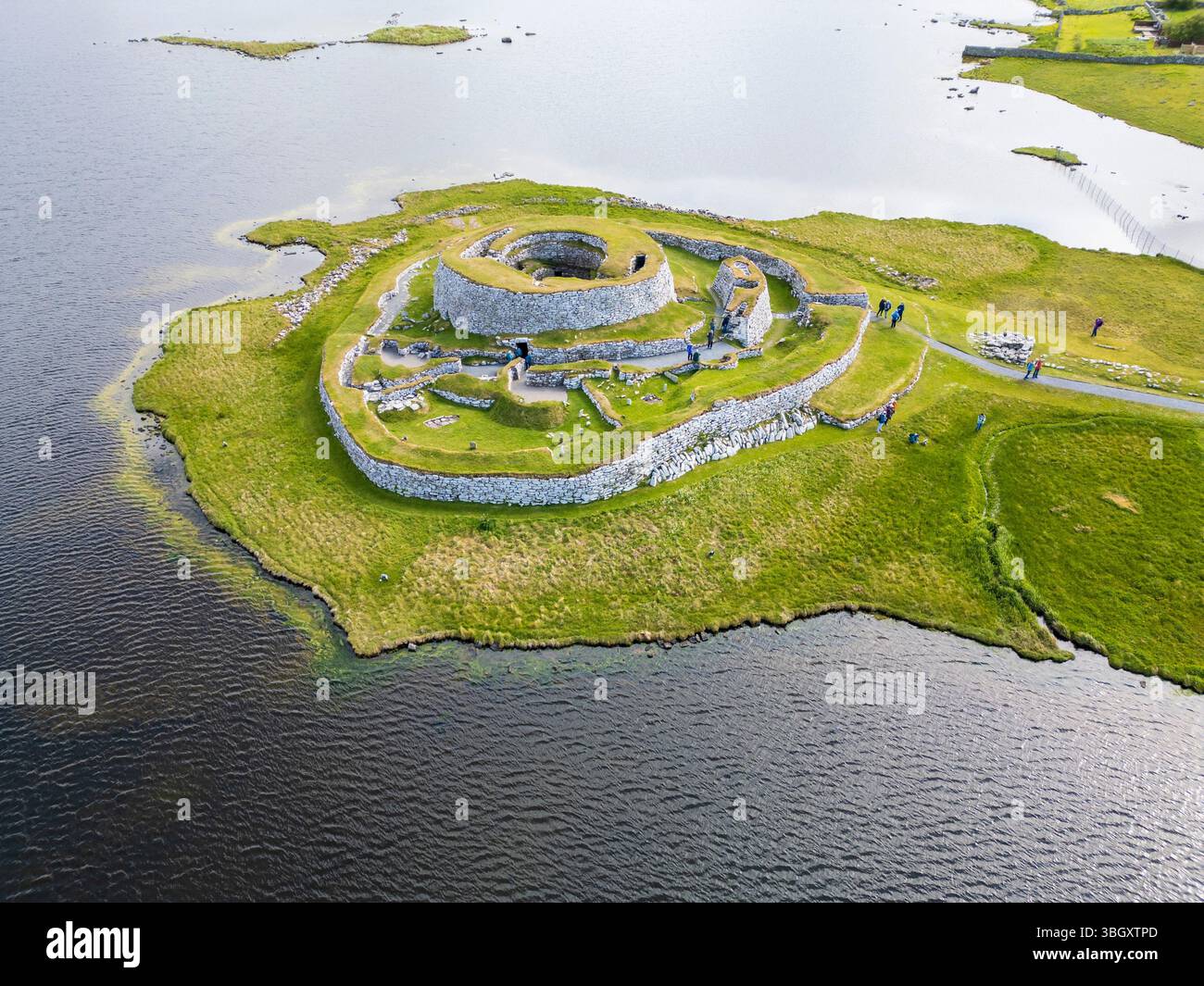 Aerial view of Clickimin Broch in Lerwick, Shetland – a remarkable Iron ...