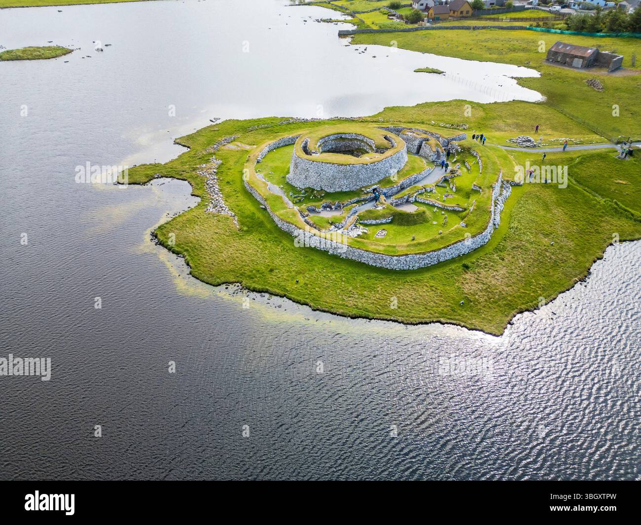 Aerial view of Clickimin Broch in Lerwick, Shetland – a remarkable Iron ...