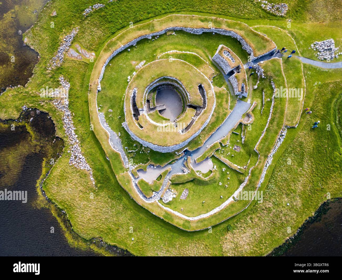 Aerial view of Clickimin Broch in Lerwick, Shetland – a remarkable Iron ...