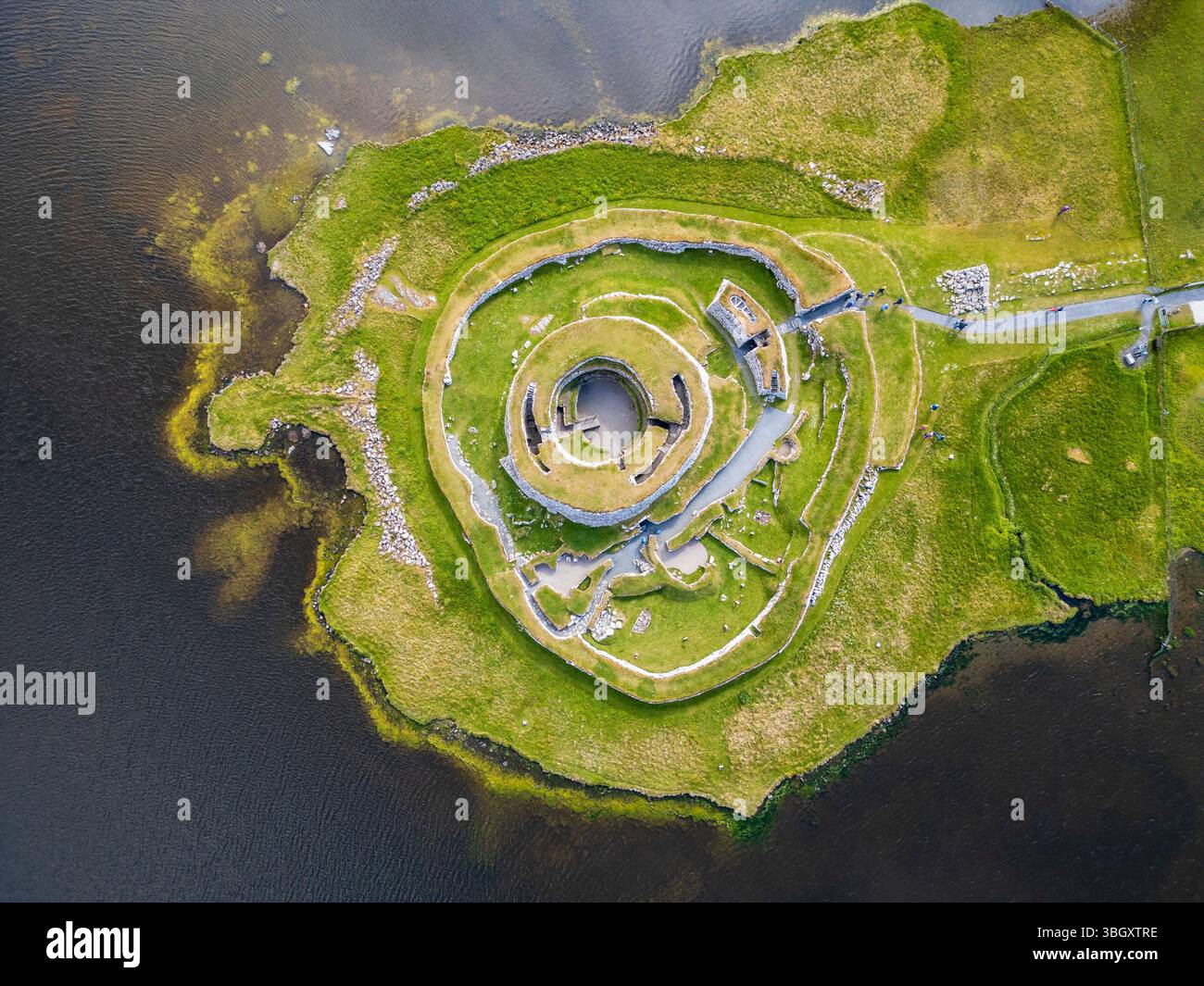 Aerial view of Clickimin Broch in Lerwick, Shetland – a remarkable Iron ...