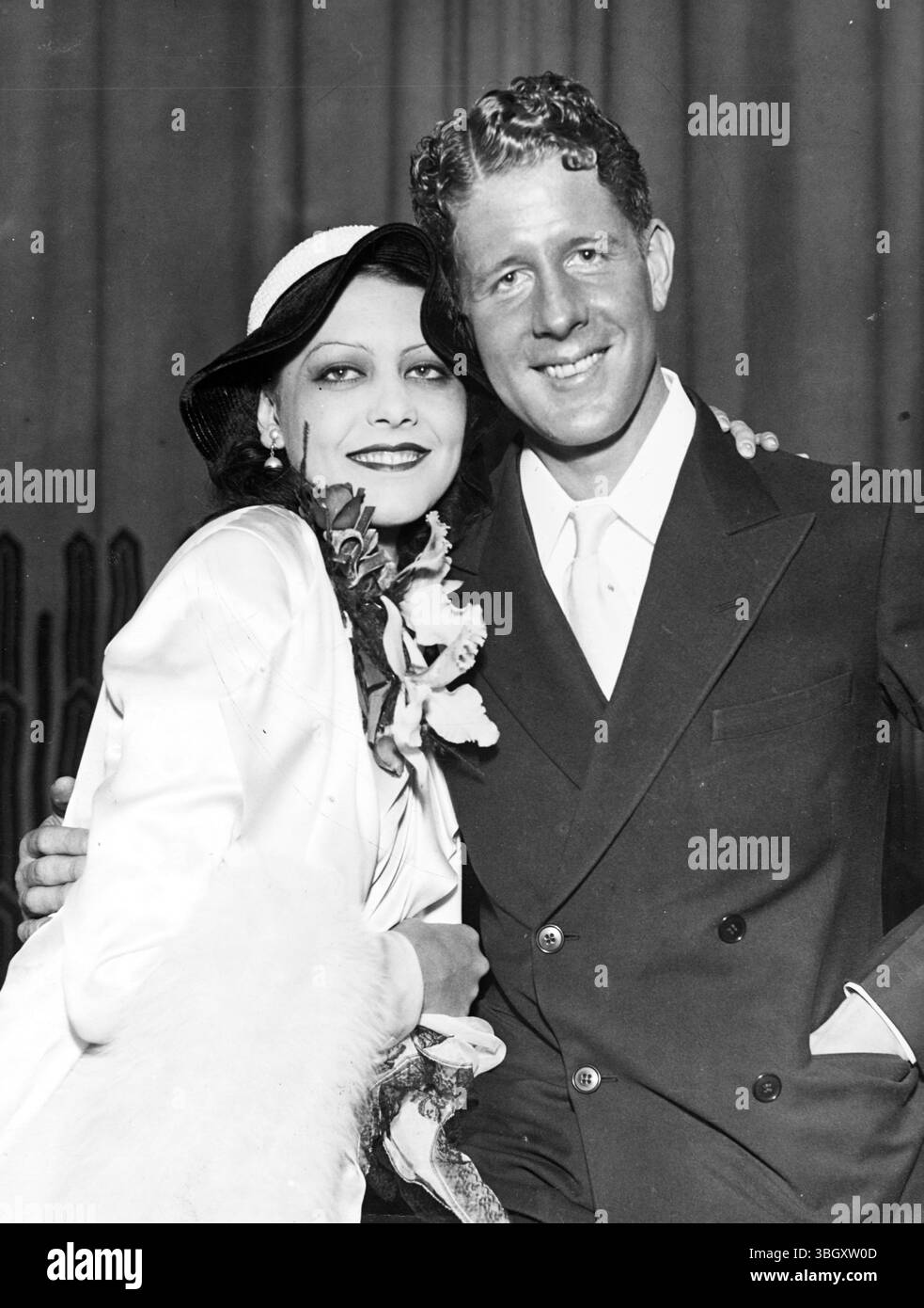Singer Rudy Vallee (right) and his wife Actress Fay Webb a day after ...