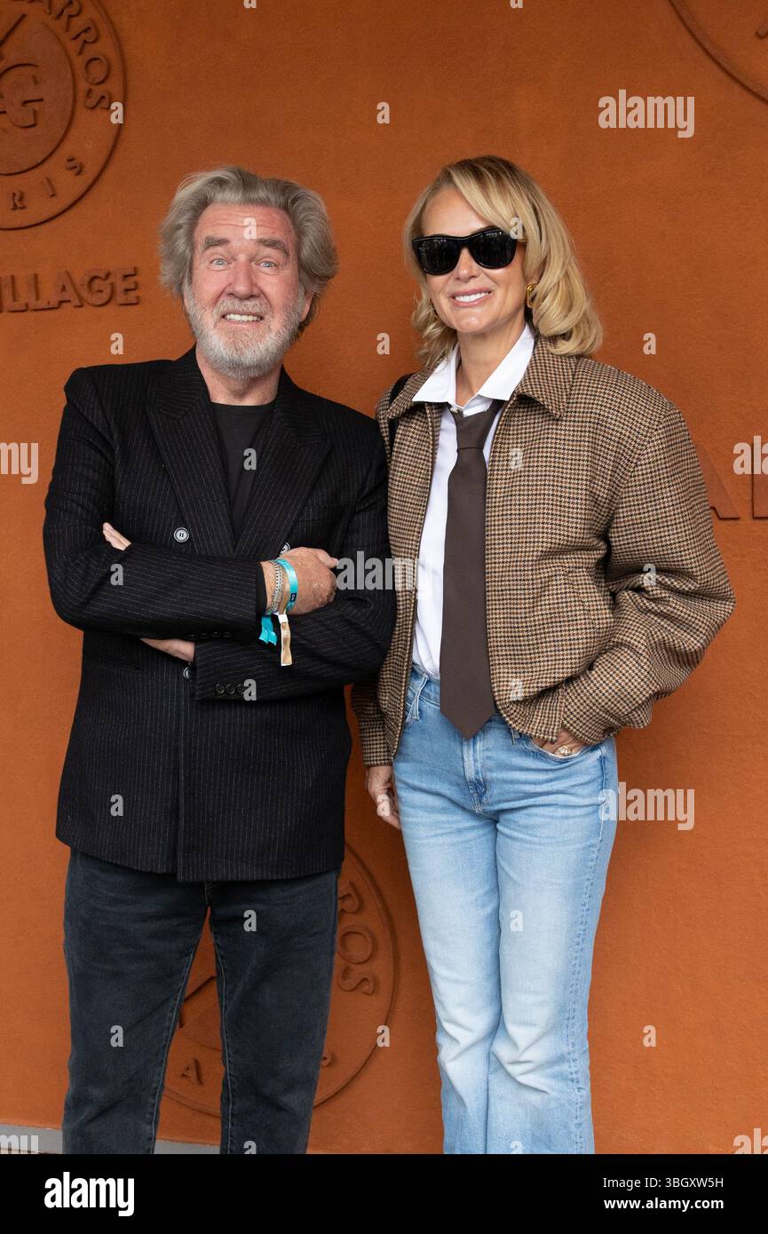 Luc Duchene, Laeticia Hallyday at Village during the 2025 French Open ...