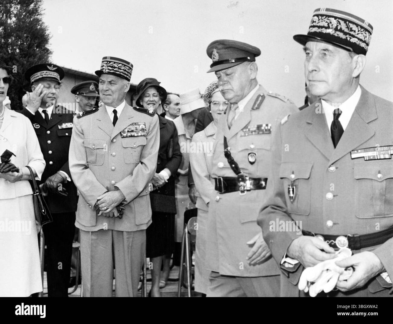 Photo shows Left to right: Air Force Gen. Maurice Challe, Cpt ...