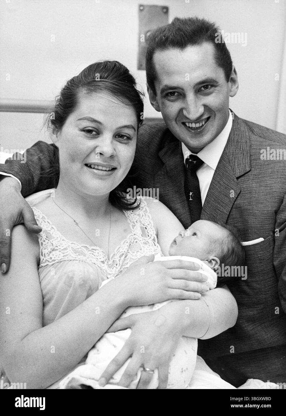 Pop singer Tino Valdi and his wife Helen introducing their new born ...