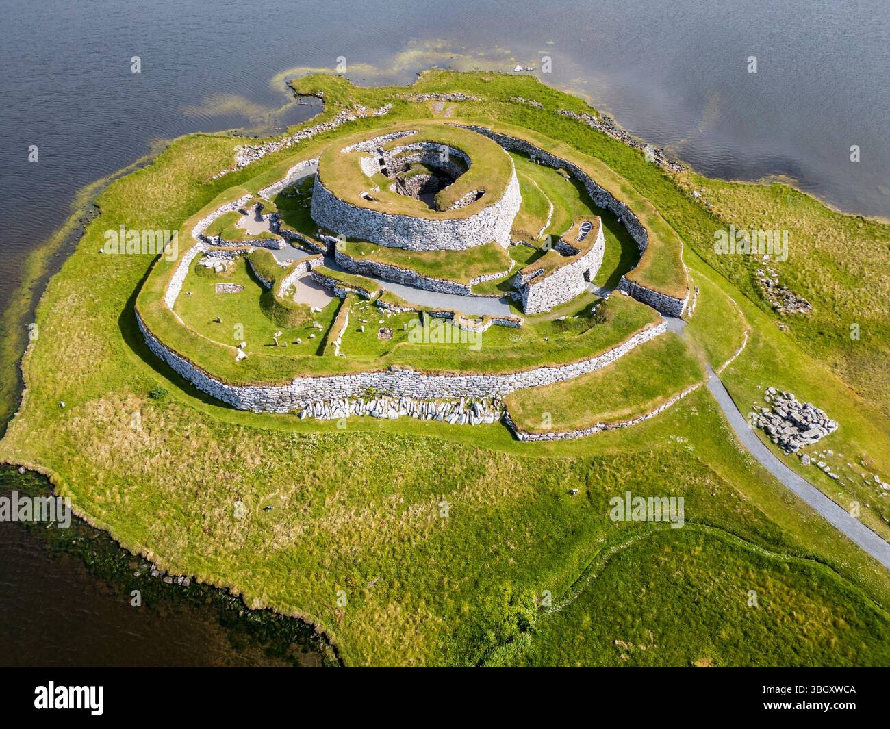 Aerial view of Clickimin Broch in Lerwick, Shetland – a remarkable Iron ...