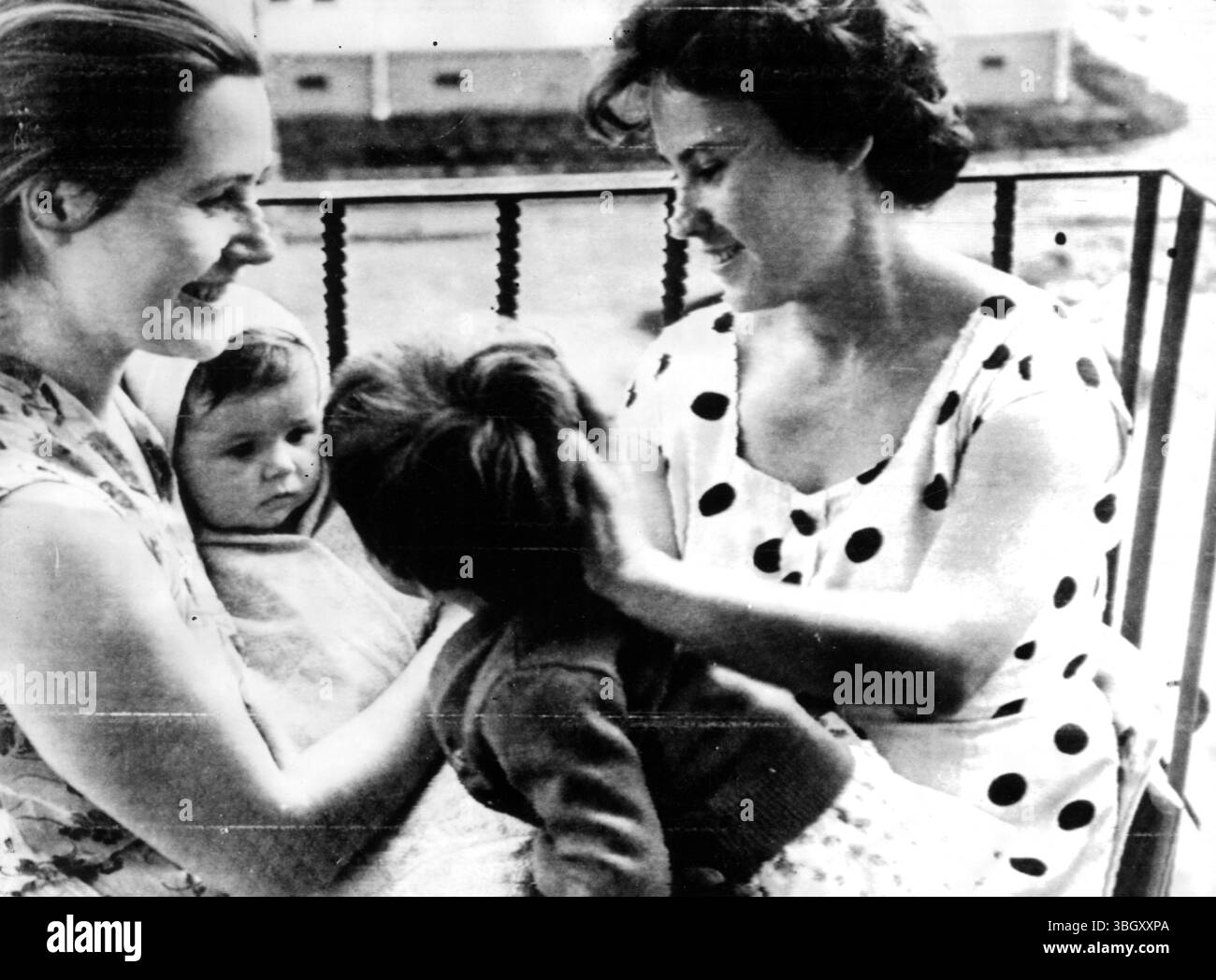 Mrs Gagarine and Mrs Titov wives of Soviet cosmonauts who orbited the ...