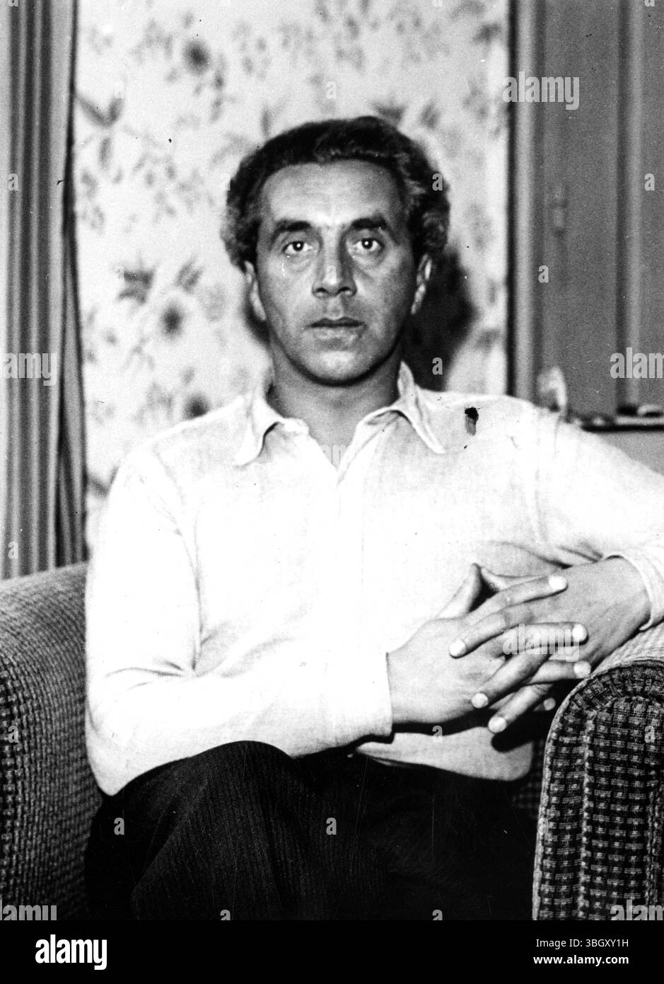 Ernest Teller, German playwright and author, in a Paris hotel en route ...