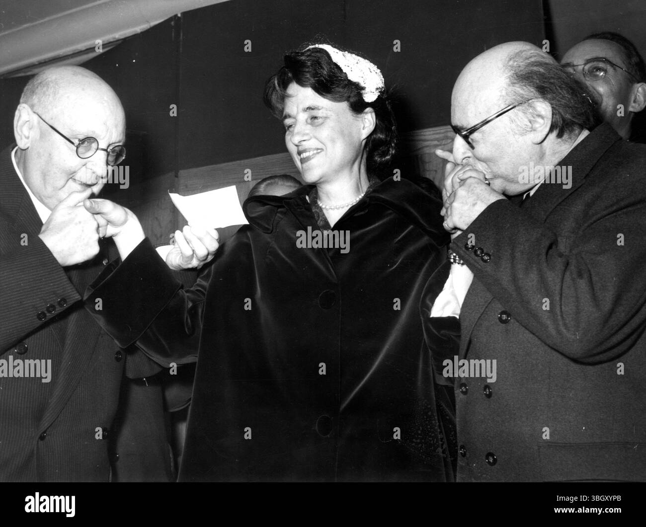 Mrs Tazieff (centre) wife of Haroun Tazieff the French volcanologist ...