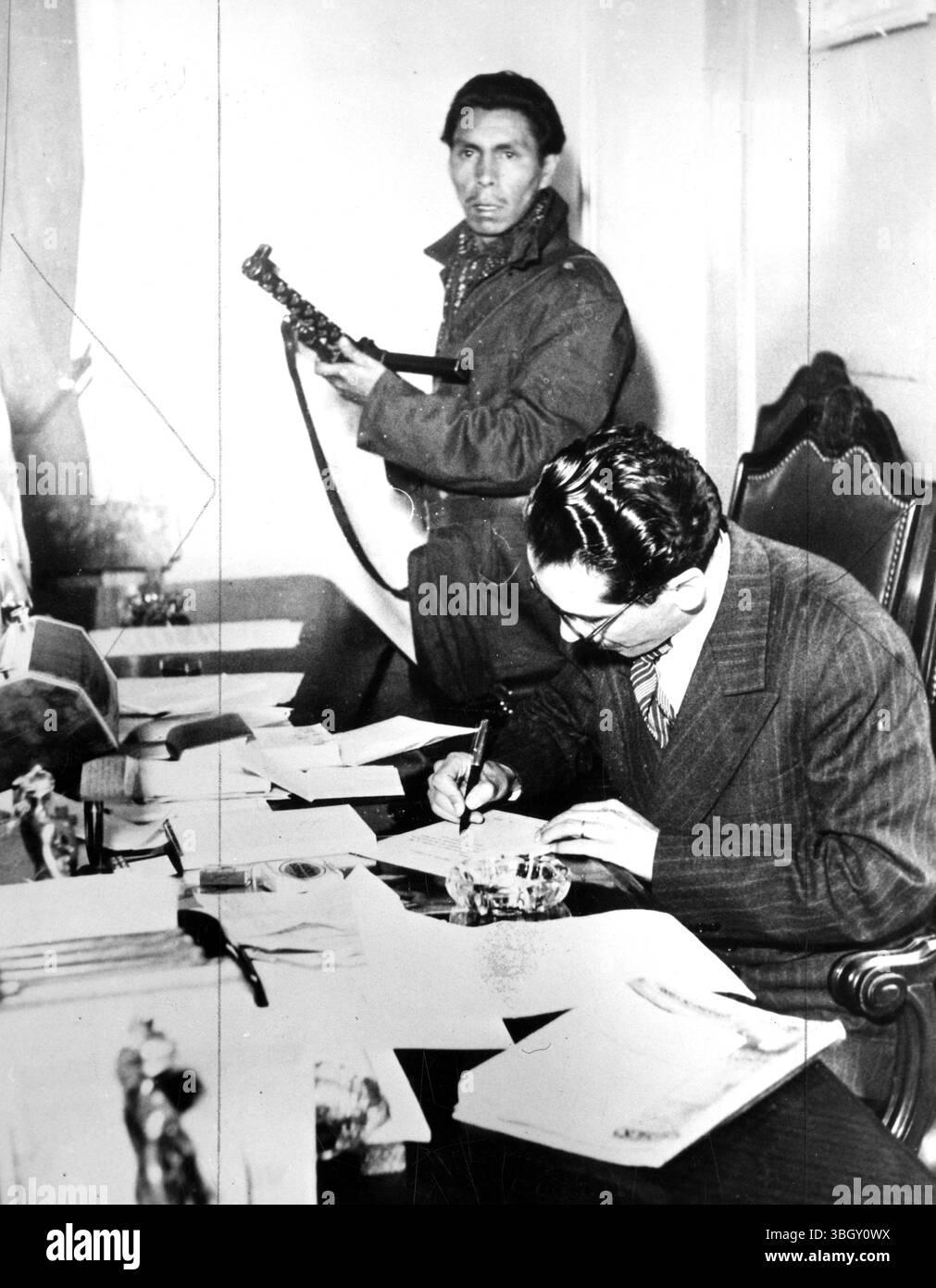 Youthful Hernan Siles Suazo, leader of the revolution which ousted the ...