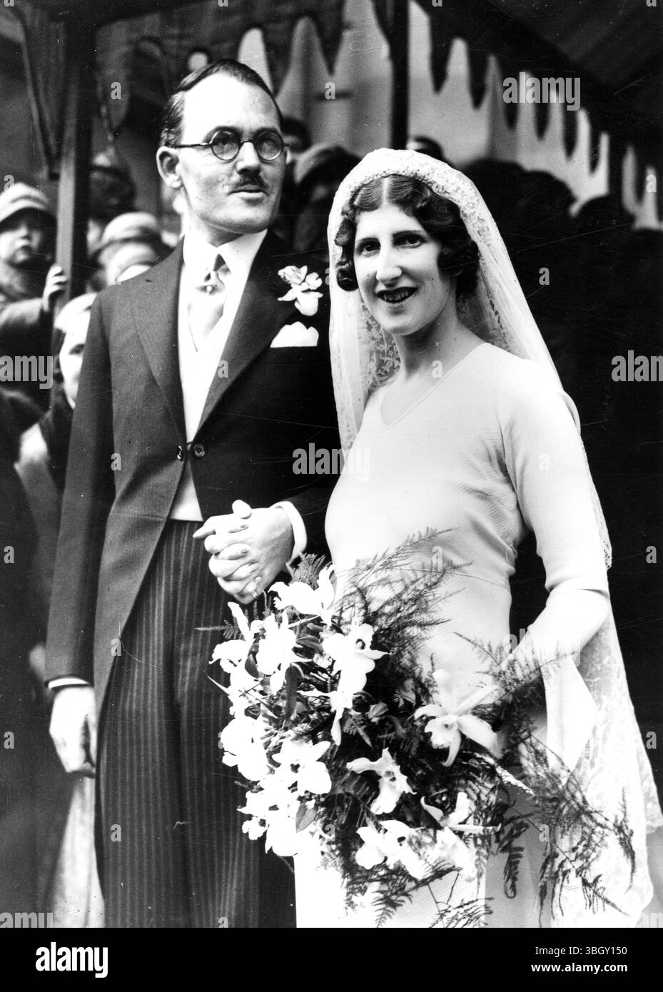 The wedding of Lady Mary Crichton Stuart, daughter of the Marquis of Bute, and Mr Edward A ...