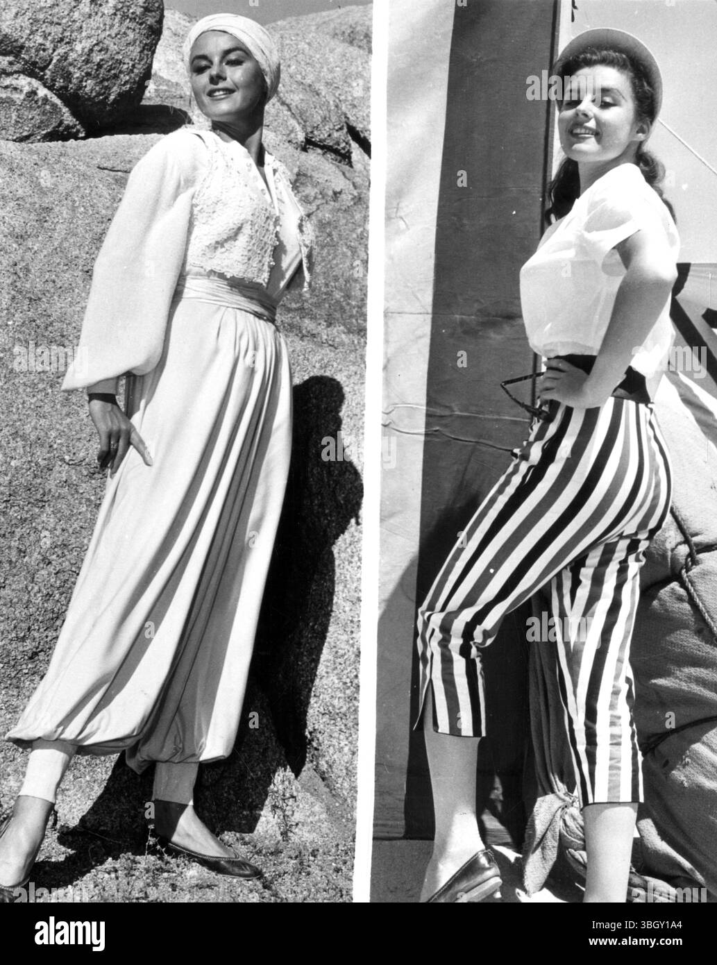 Actress Elaine Stewart models Hollywood designer Renie 's 'Harem Pants ...