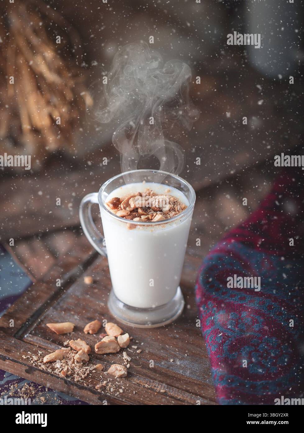 Sahlab, traditional hot Arabic Middle Eastern winter drink, made with ...