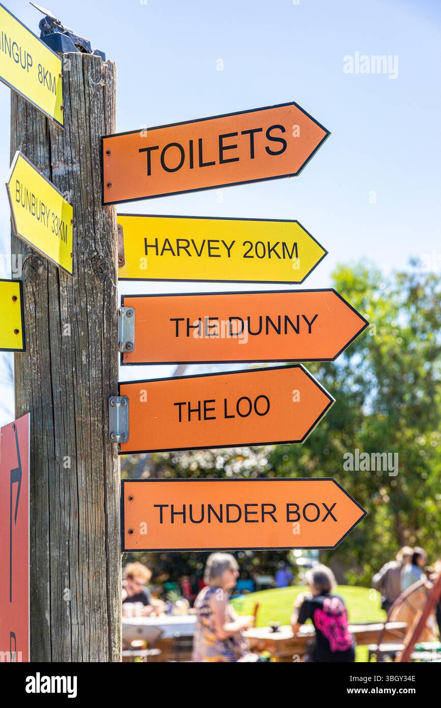 A sign in local slang dialect to the toilets at the Crooked Carrot Cafe ...