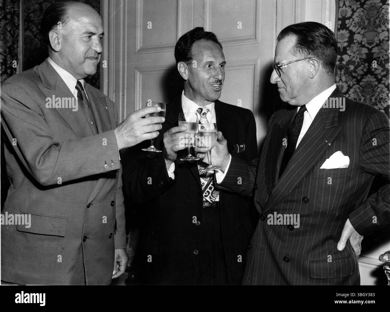 Arthur Schreiber, Rene Lefevre and Arman Lotti. 17 June 1959 Stock ...