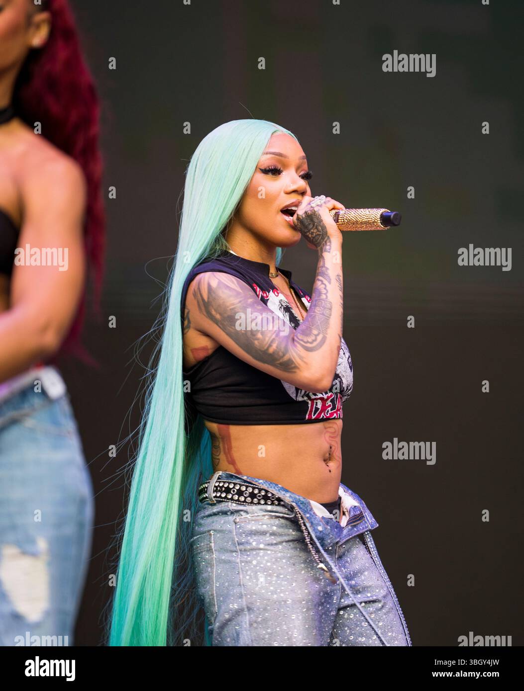 GloRilla Performing @ the 2025 Roots Picnic Philadelphia Stock Photo ...