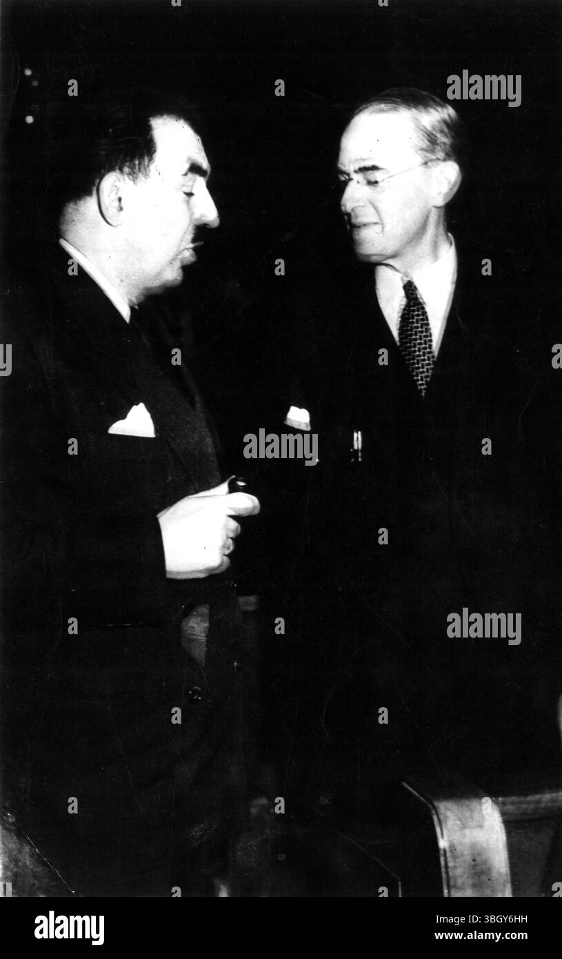 Andre Philip and Mr Stafford Cripps 12 April 1947 Stock Photo - Alamy