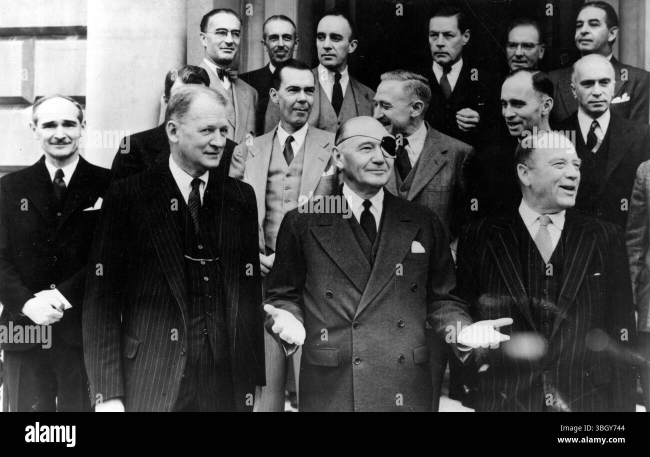Lewis Douglas, George Perkins and Admiral Kirk 25 October 1945 Stock ...