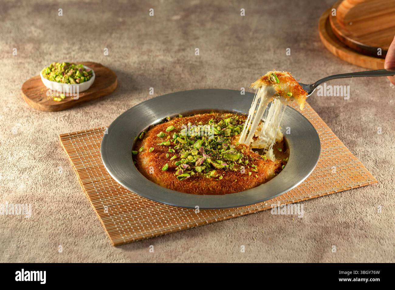 Knafeh, Arabic Turkish Middle Eastern dessert Stock Photo - Alamy