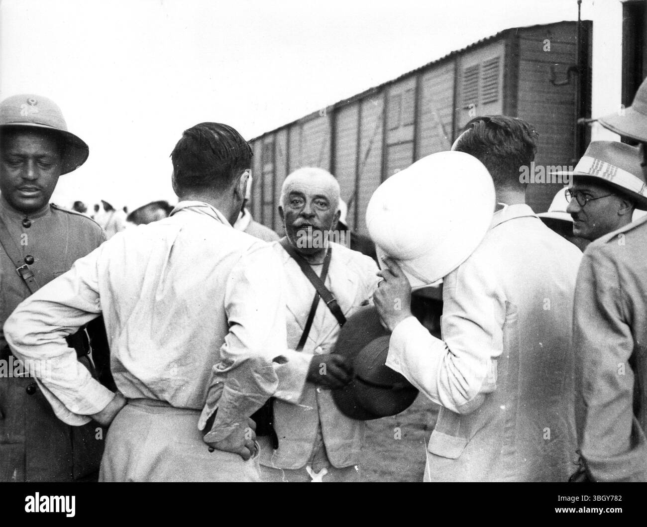 General Wahib Pasha in conversation with French colonial officers while ...
